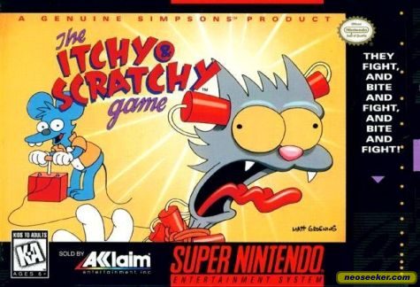 The Itchy and Scratchy Game SNES Front cover
