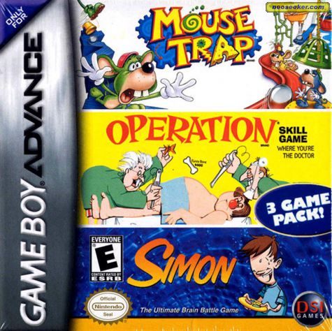 Mousetrap / Operation / Simon GBA Front cover