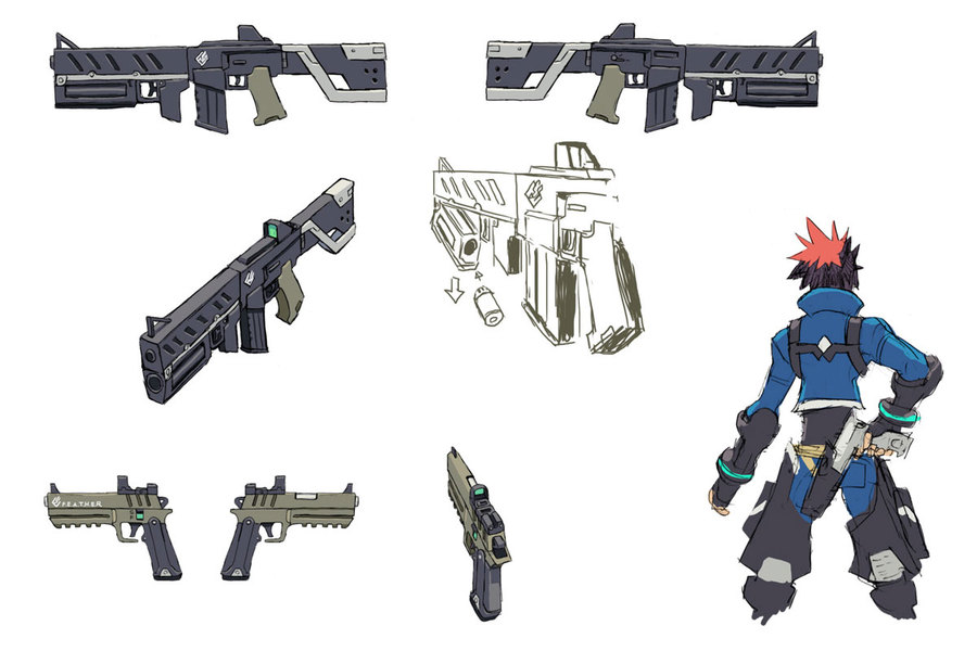 Azure Striker Gunvolt Concept Art