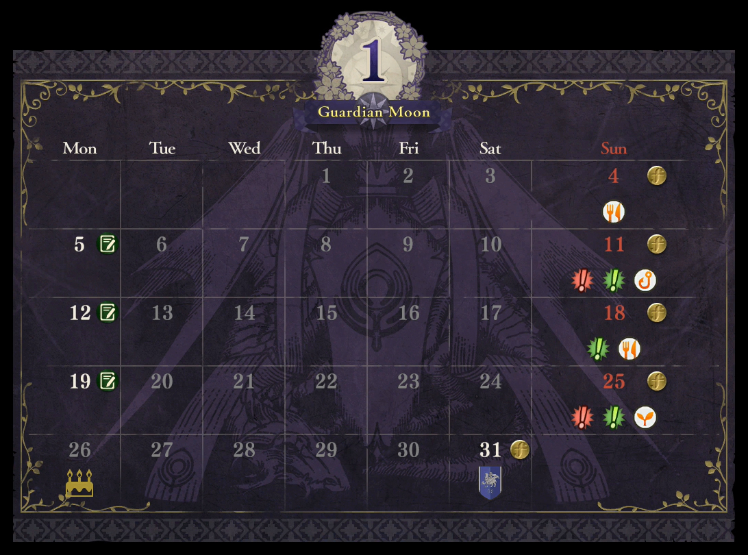 Month 1 - Free Time (Azure Moon) - Fire Emblem: Three Houses ...