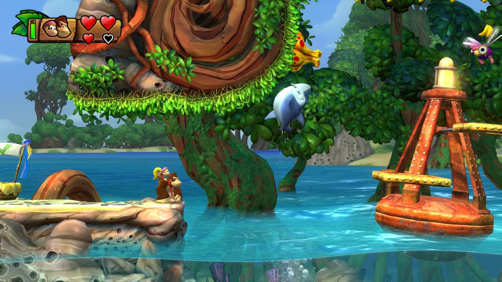 1-2 Shipwreck Shore - Donkey Kong Country: Tropical Freeze Walkthrough ...