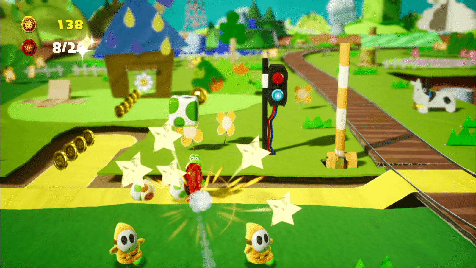 Rail-Yard Run - Yoshi's Crafted World Walkthrough - Neoseeker