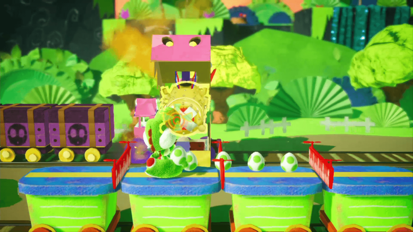 Gator Train Attacks! - Yoshi's Crafted World Walkthrough - Neoseeker
