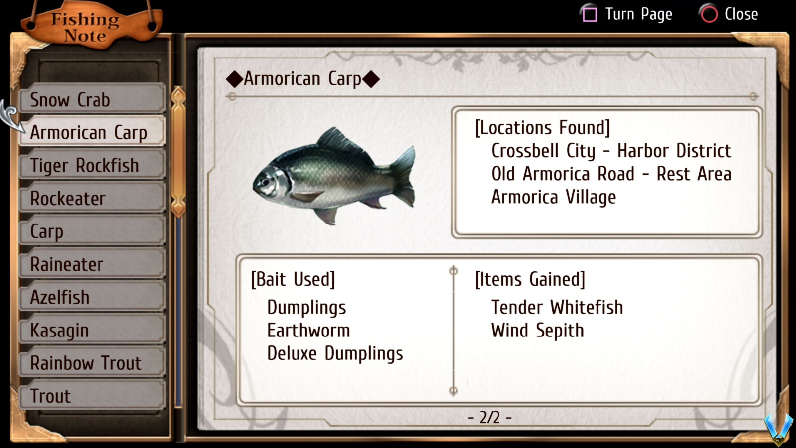 Trails from Zero - Fishing Guide - The Legend of Heroes: Trails from ...