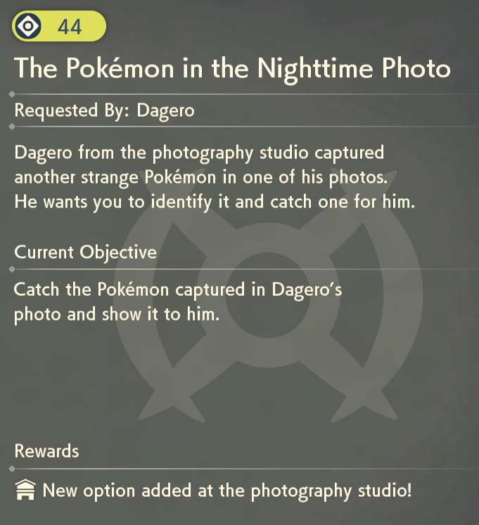 The Pokemon in the Nighttime Photo Request Guide - Pokémon Legends ...