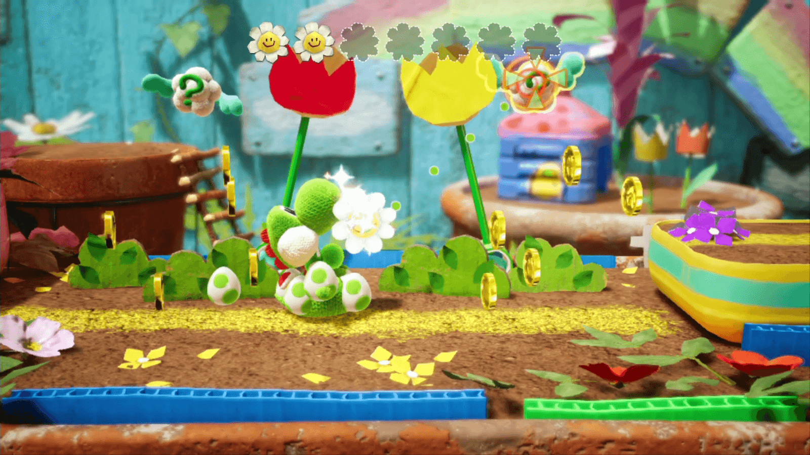 Spring Sprung Trail - Yoshi's Crafted World Walkthrough - Neoseeker