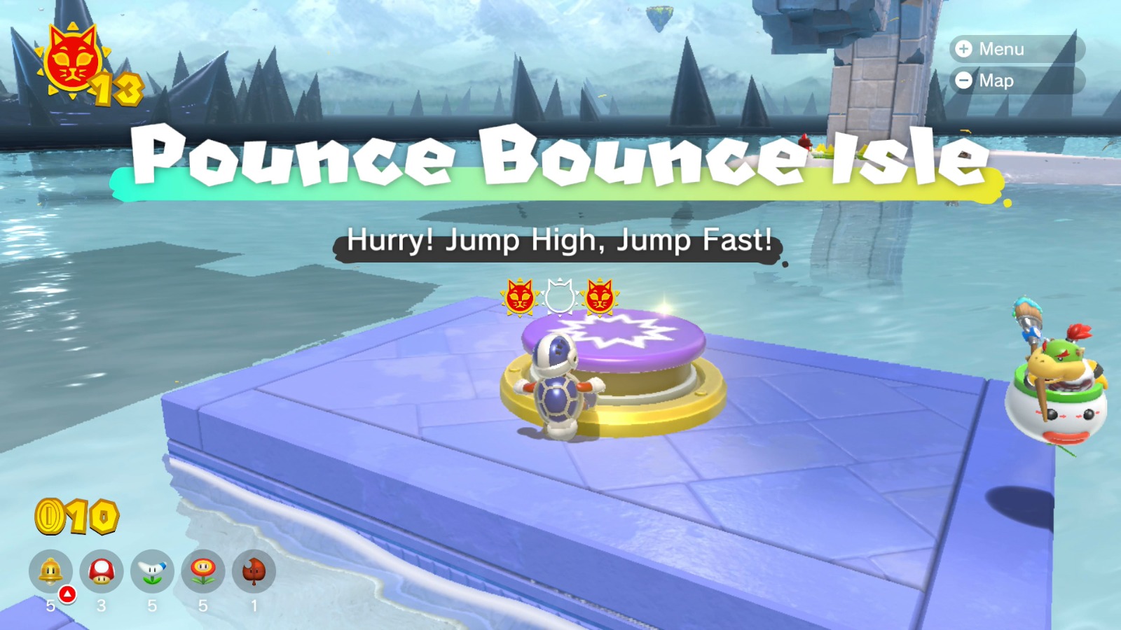 Pounce Bounce Isle - All Cat Shine Locations - Bowser's Fury ...