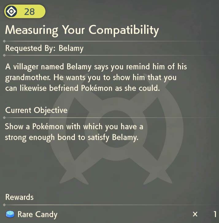 Measuring Your Compatibility Request Guide - Pokémon Legends: Arceus ...