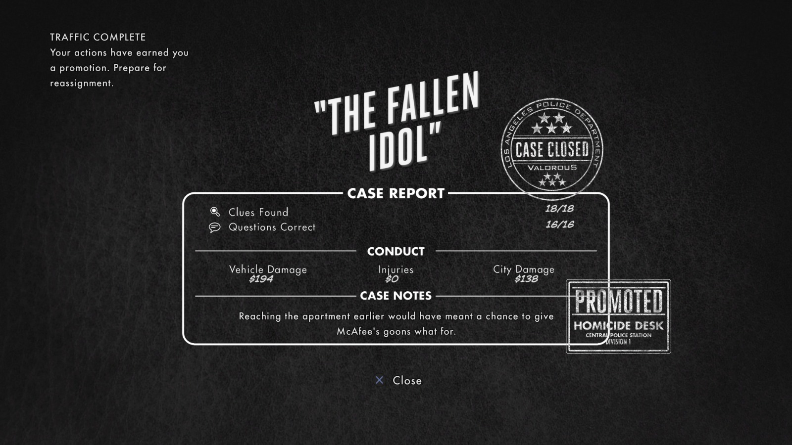 The Fallen Idol - L.A. Noire Walkthrough - Neoseeker