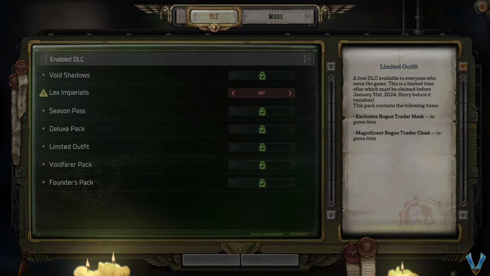 How to Start Lex Imperialis DLC - Warhammer 40,000: Rogue Trader ...