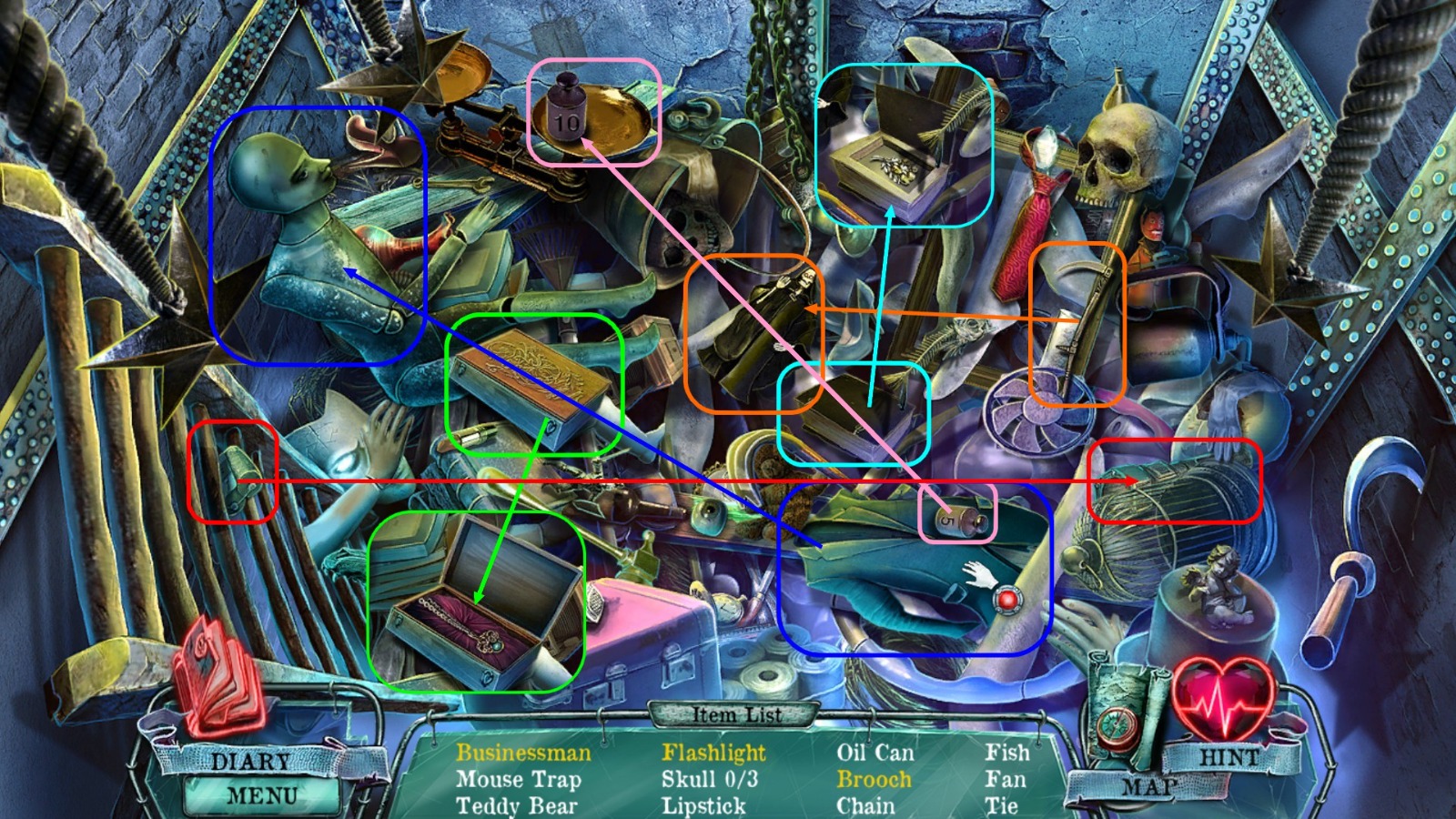 Hidden Objects - Mind Snares: Alice's Journey Walkthrough - Neoseeker