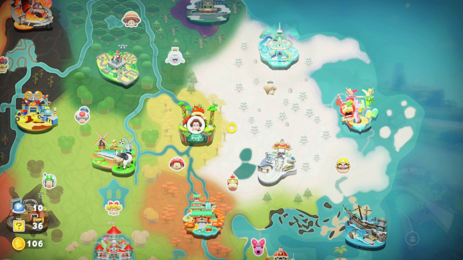 Mario Kart World - All Dandelion Depths Region Peach Medallions - Neoseeker