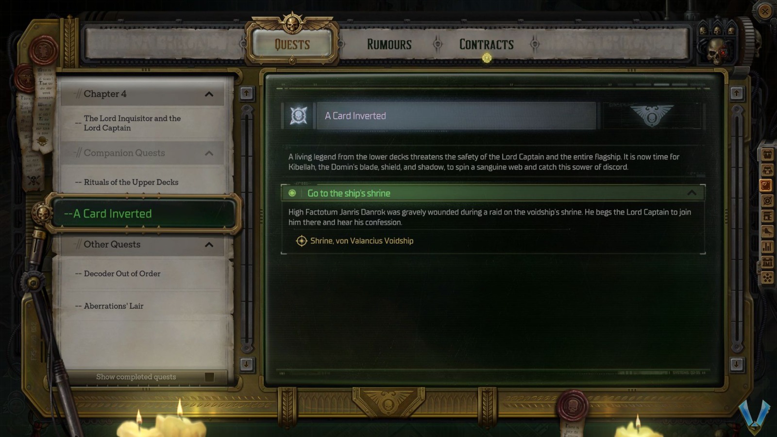 A Card Inverted - Warhammer 40,000: Rogue Trader Walkthrough - Neoseeker