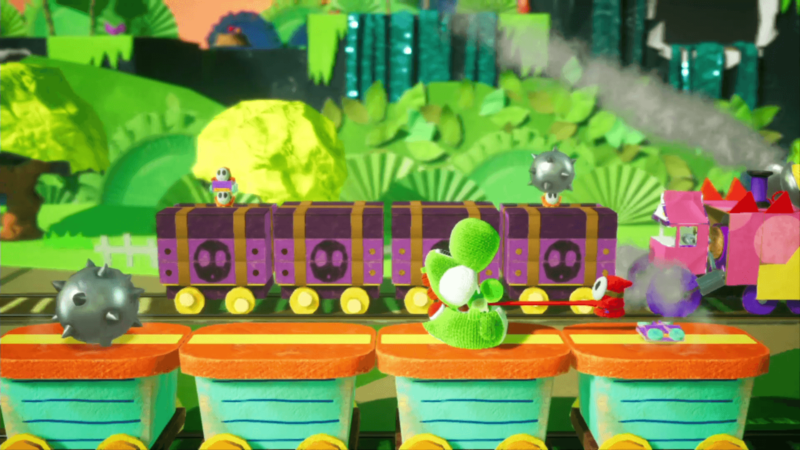 Gator Train Attacks! - Yoshi's Crafted World Walkthrough - Neoseeker