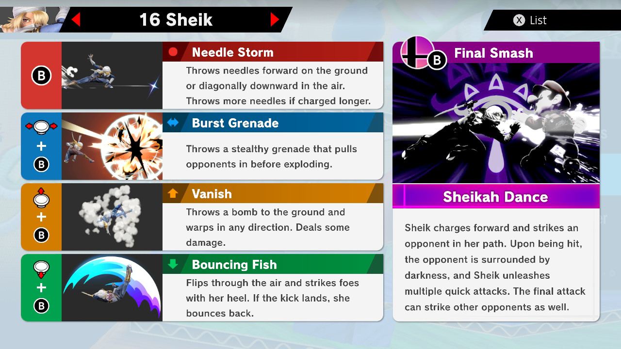 Sheik - Super Smash Bros. Ultimate Walkthrough - Neoseeker