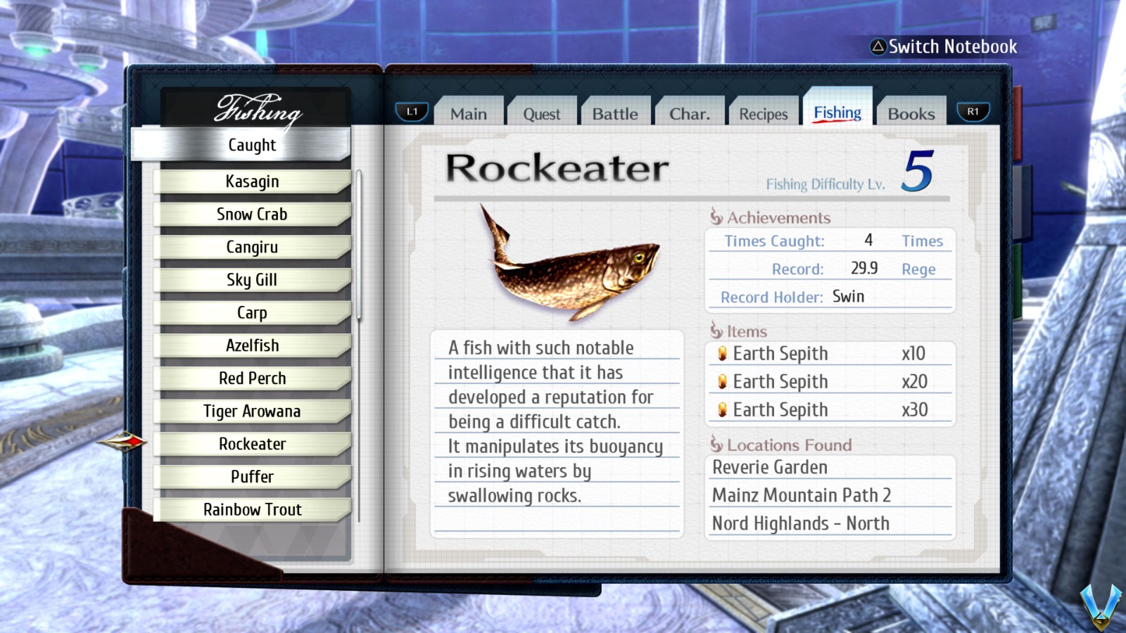 Trails into Reverie - Fishing Guide - The Legend of Heroes: Trails into ...