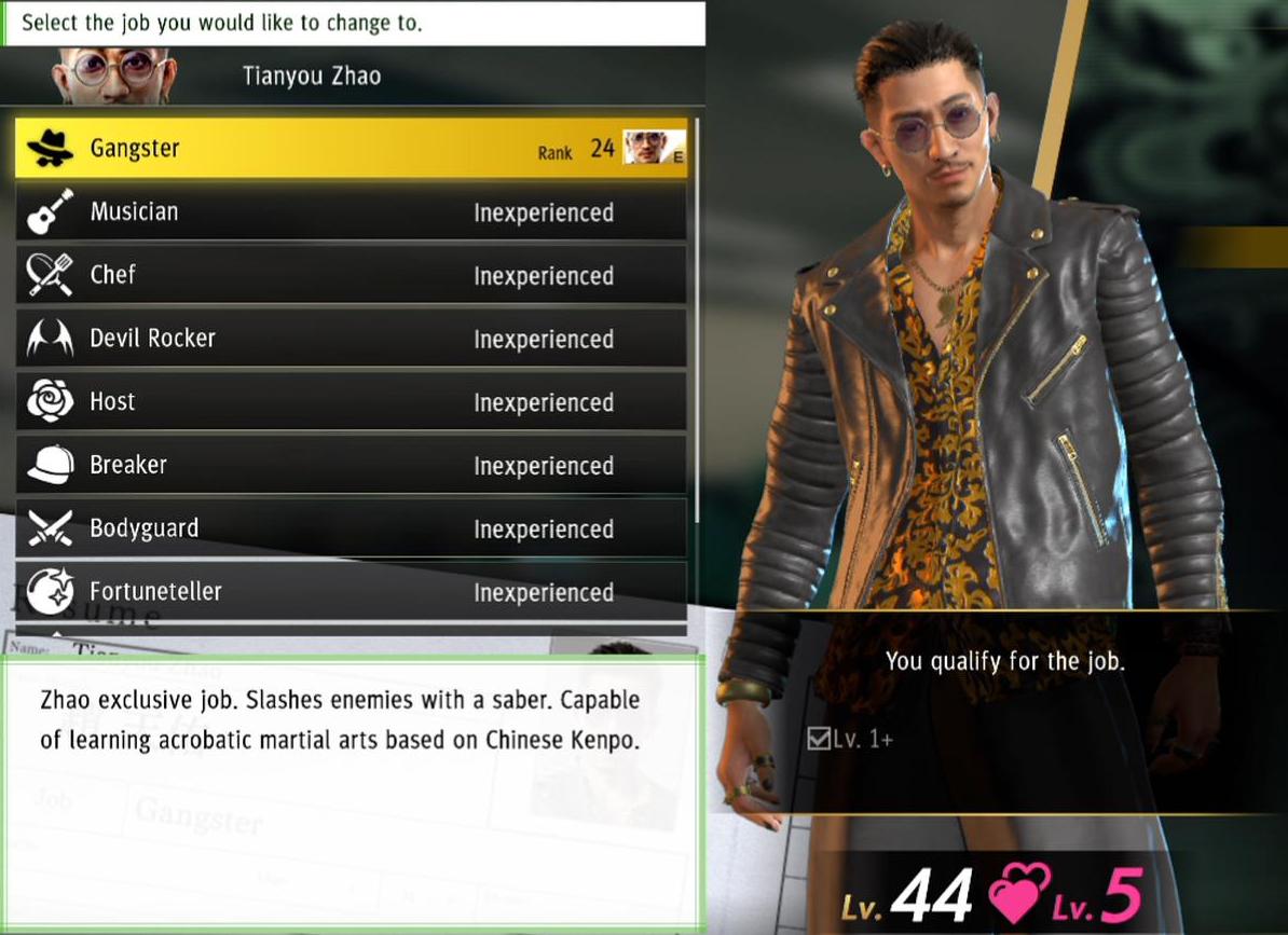 Character (Unique) Jobs - Yakuza: Like a Dragon Walkthrough - Neoseeker