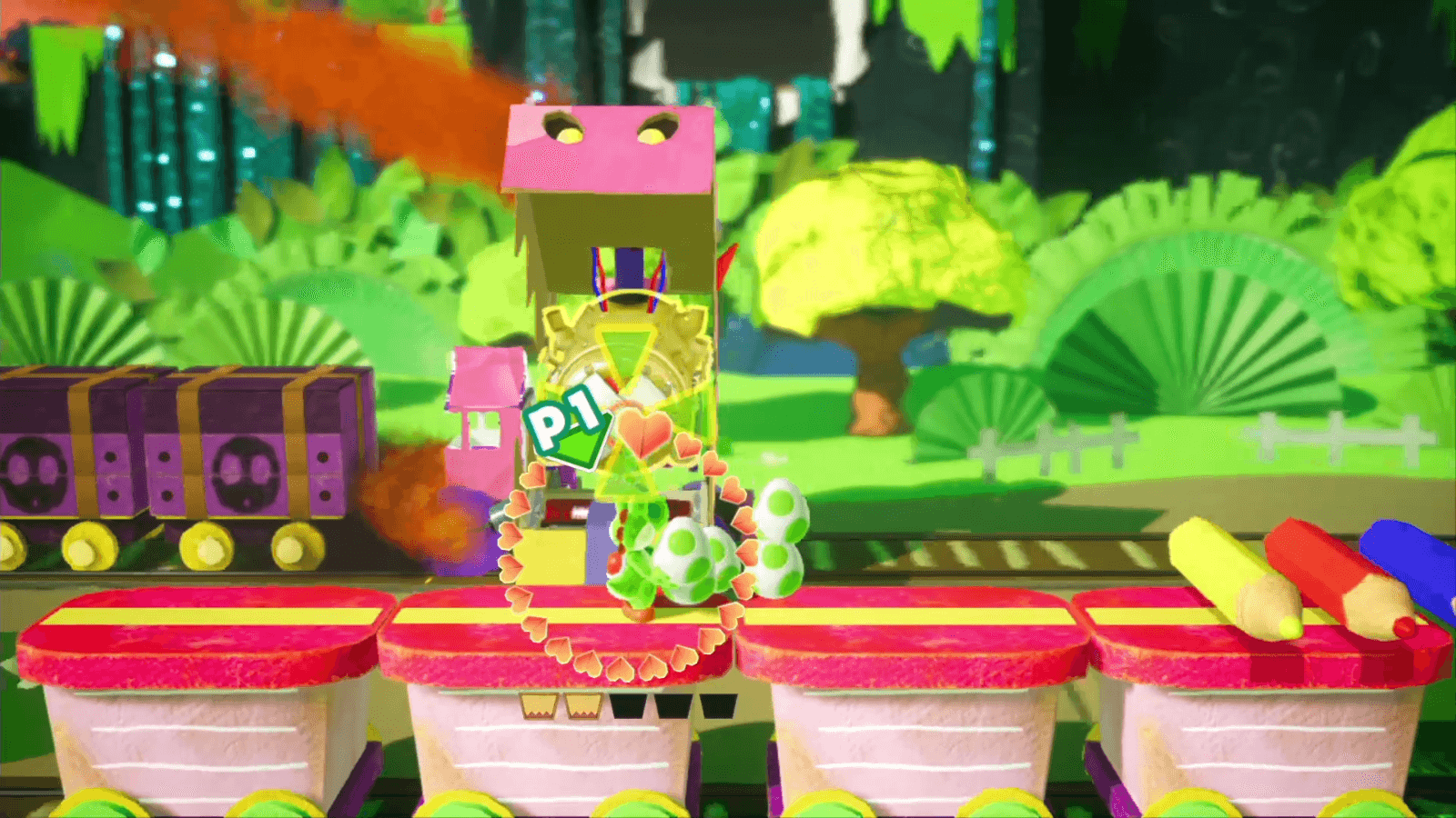 Gator Train Attacks! - Yoshi's Crafted World Walkthrough - Neoseeker