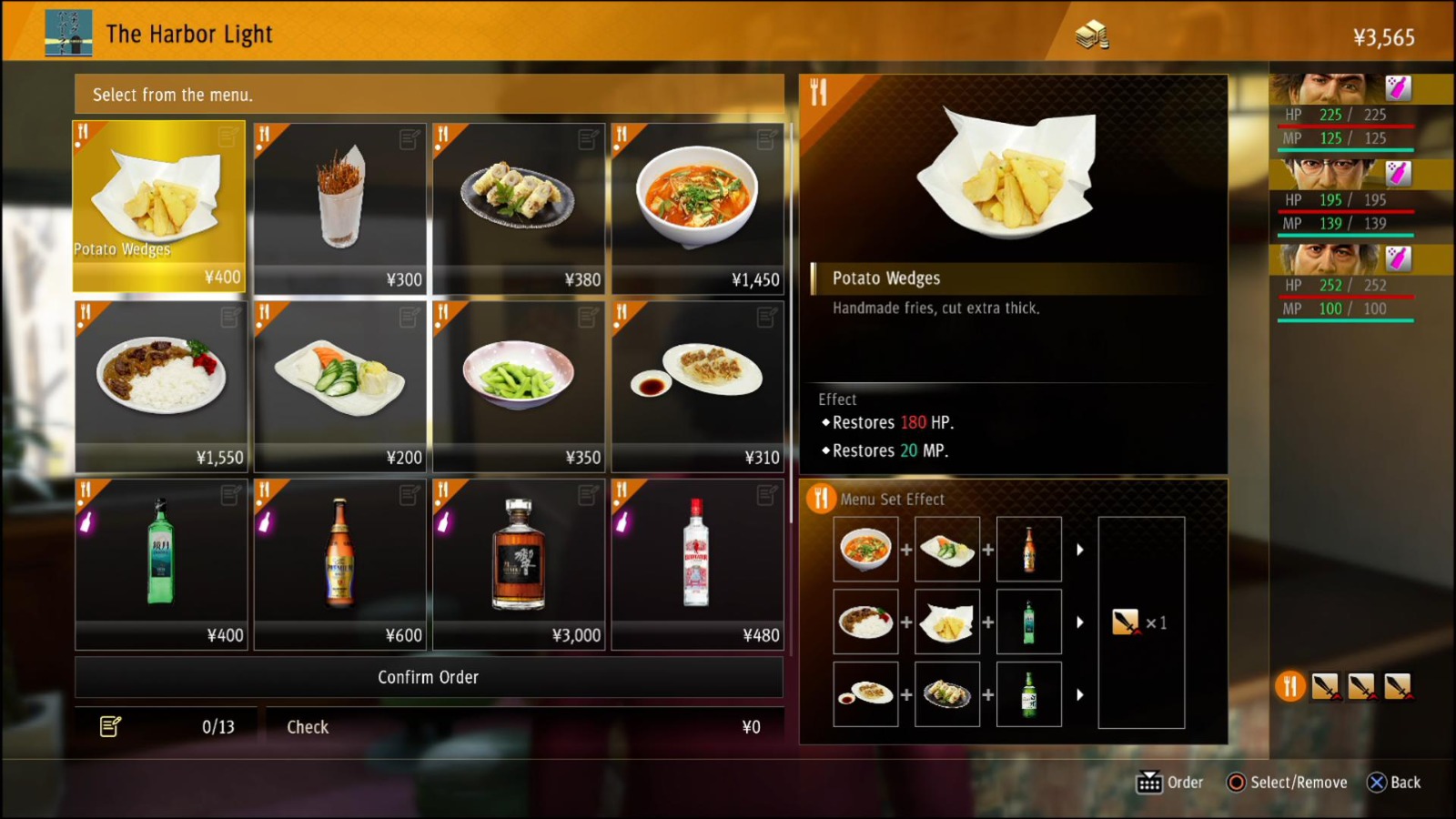 Meal Combo Guide (Isezaki Ijincho) - Yakuza: Like a Dragon - Neoseeker