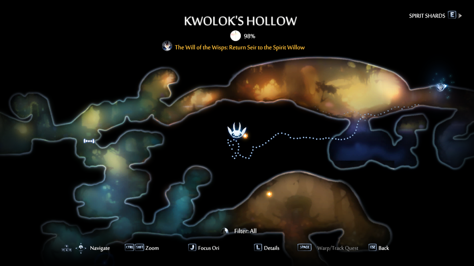 Kwolok's Hollow - Ori and the Will of the Wisps Walkthrough - Neoseeker