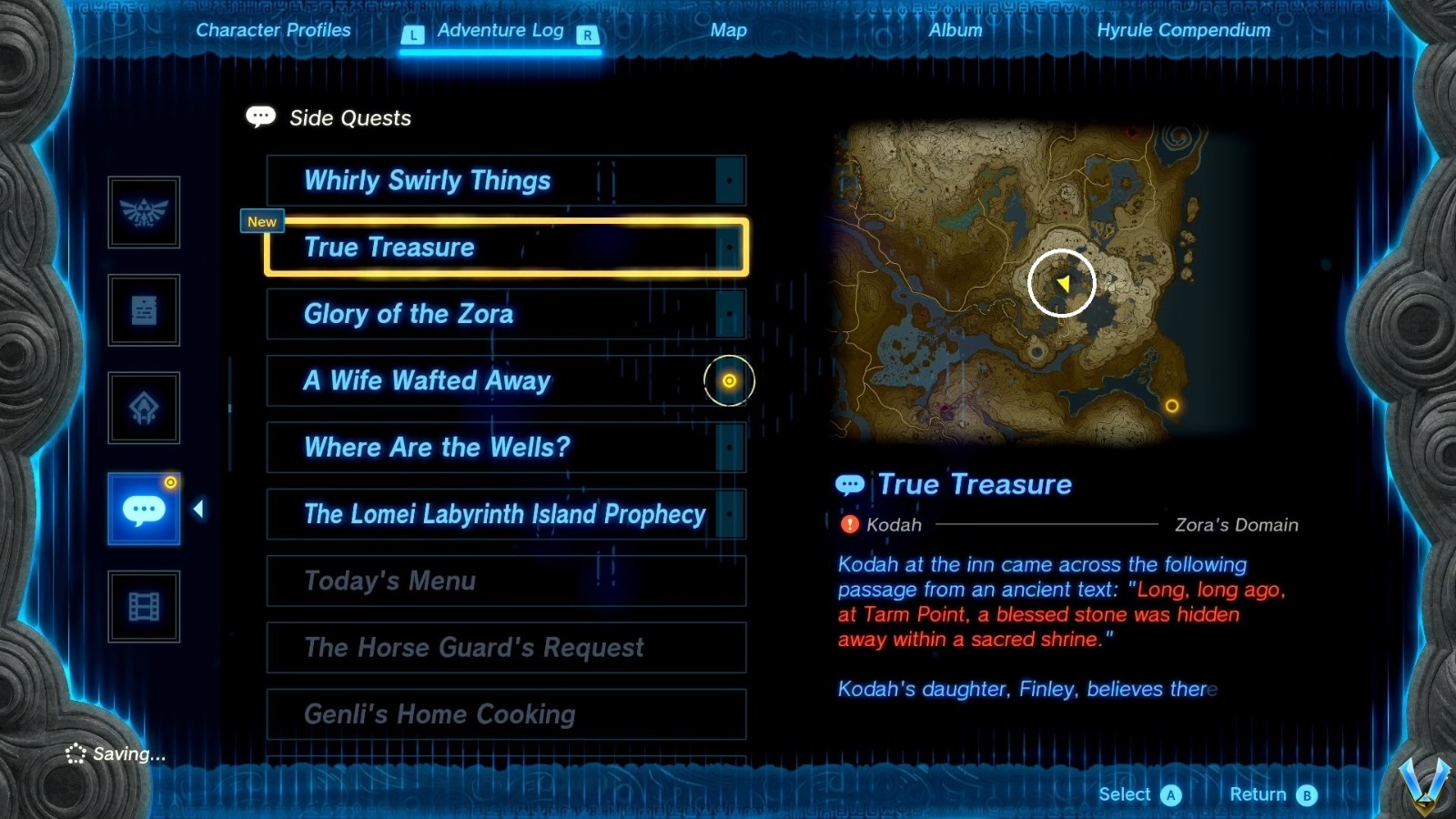 Tears of the Kingdom - True Treasure Walkthrough - The Legend of Zelda ...