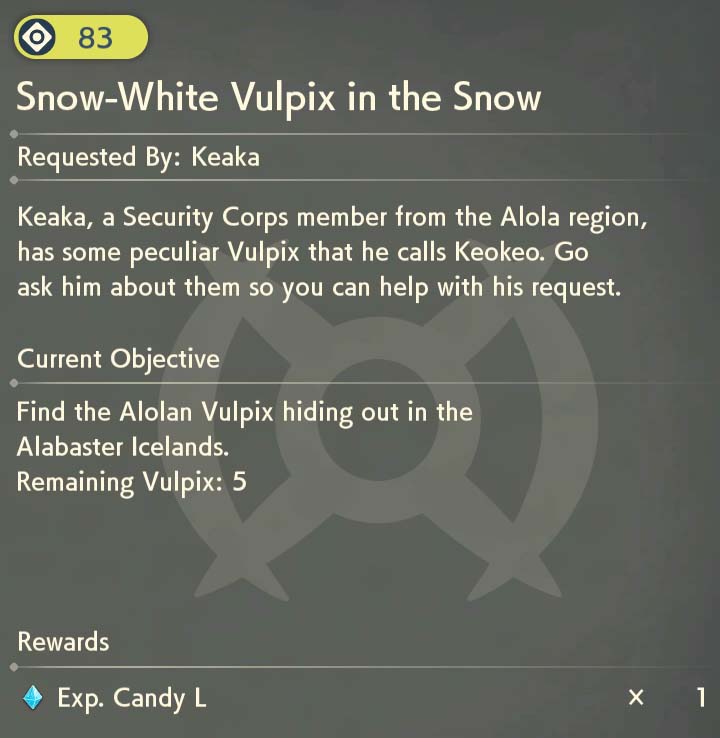 Snow-White Vulpix in the Snow Request Guide - Pokémon Legends: Arceus ...