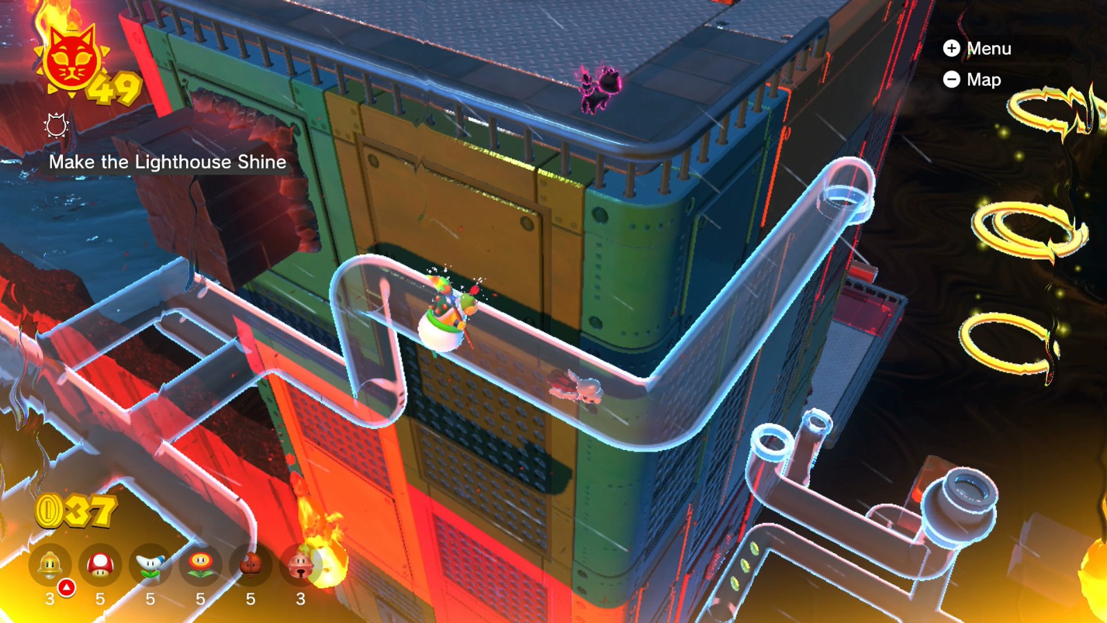 Pipe Path Tower - All Cat Shine Locations - Bowser's Fury Walkthrough ...