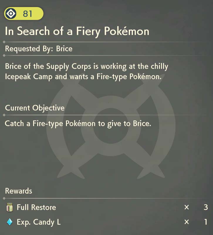 In Search of a Fiery Pokemon Request Guide - Pokémon Legends: Arceus ...