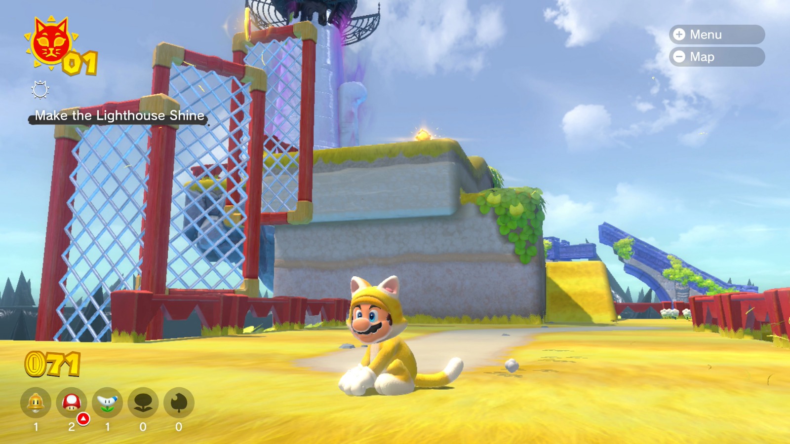 Scamper Shores - All Cat Shine Locations - Bowser's Fury Walkthrough ...