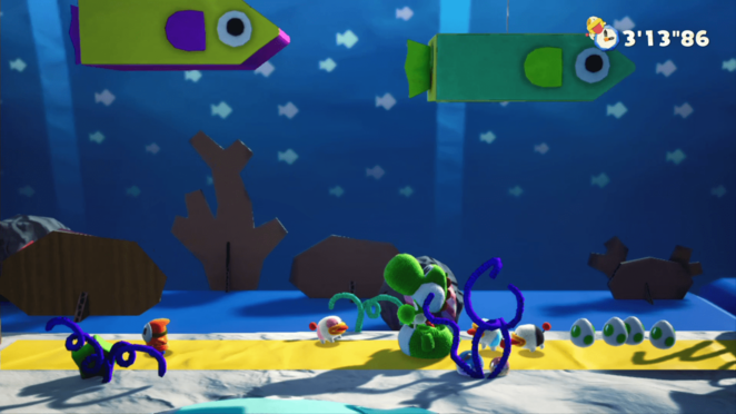 Worlds-Many Fish in the Sea - Yoshi's Crafted World Walkthrough - Neoseeker