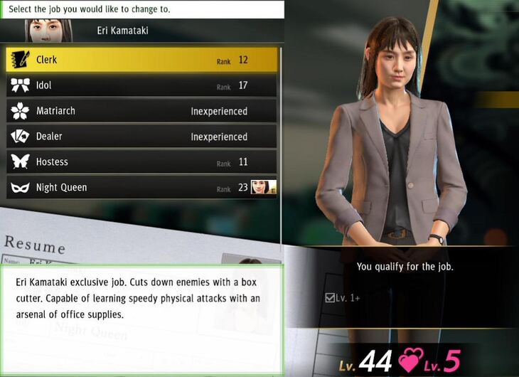 Character (Unique) Jobs - Yakuza: Like a Dragon Walkthrough - Neoseeker