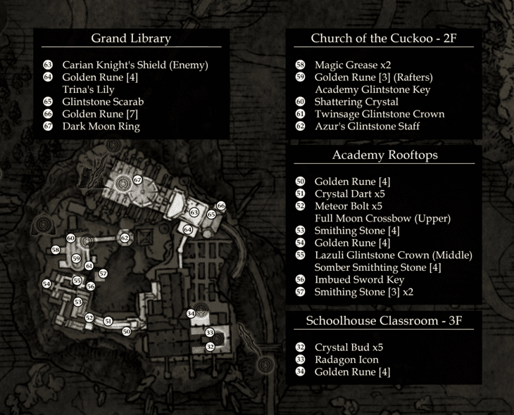 Map: Academy of Raya Lucaria - Elden Ring Walkthrough - Neoseeker
