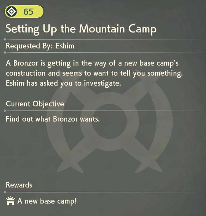 Setting Up the Mountain Camp Request Guide - Pokémon Legends: Arceus ...