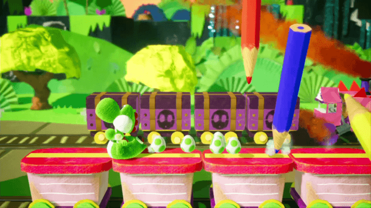 Gator Train Attacks! - Yoshi's Crafted World Walkthrough - Neoseeker