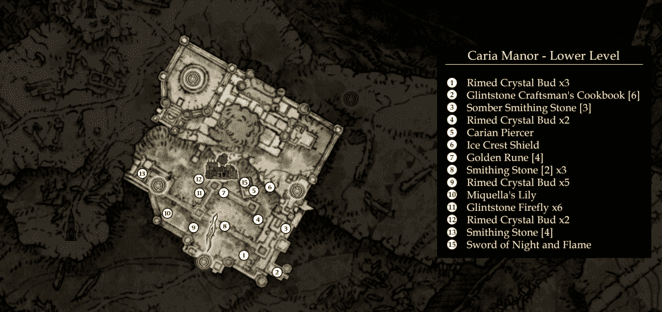 Map: Caria Manor - Elden Ring Walkthrough - Neoseeker