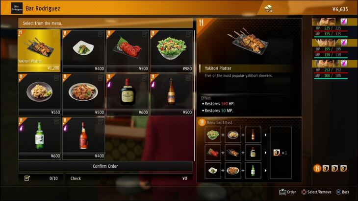 Meal Combo Guide (Isezaki Ijincho) - Yakuza: Like a Dragon - Neoseeker