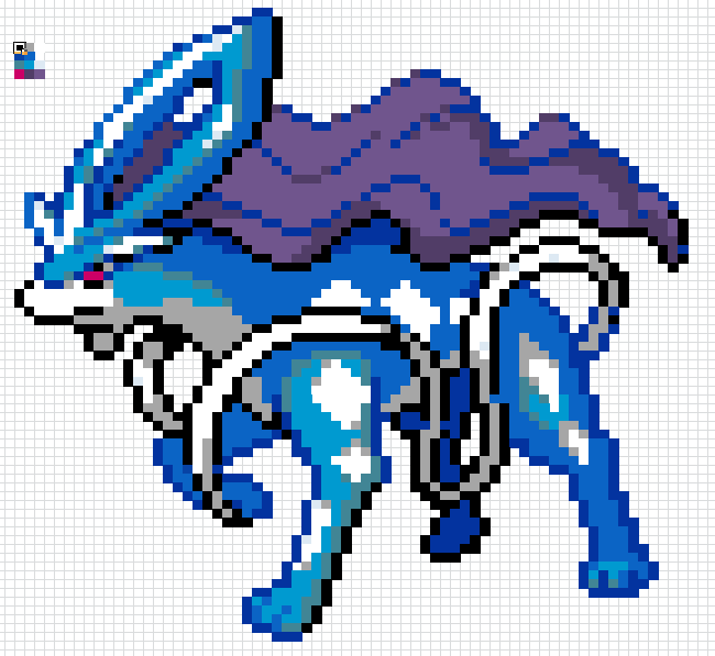 Pixel art suicune completed in Excel =3 from Adorible_lil_Chick82 ...