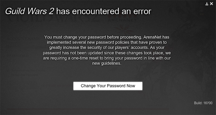 Guild Wars 2 requiring players to change passwords after long ...